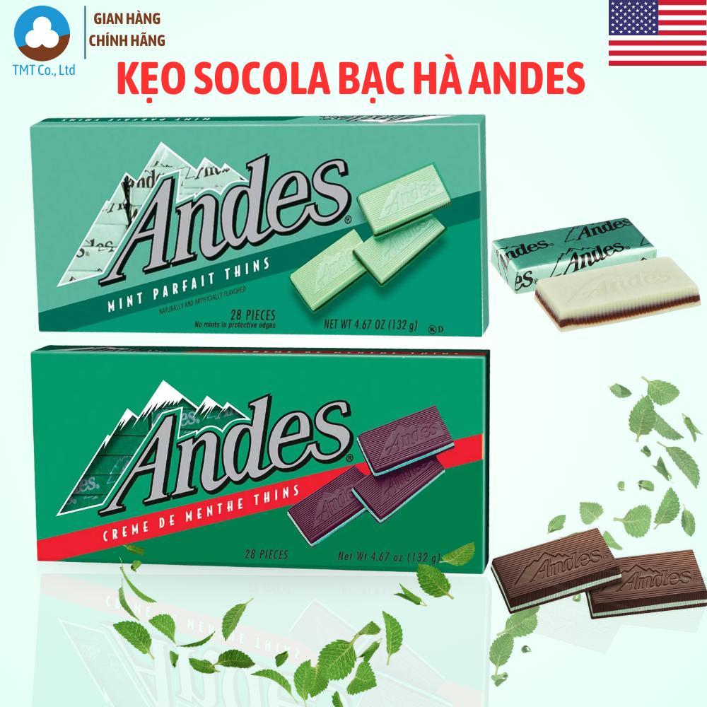 Andes brand mint chocolate candy 132g Box of 28 pieces, imported from ...