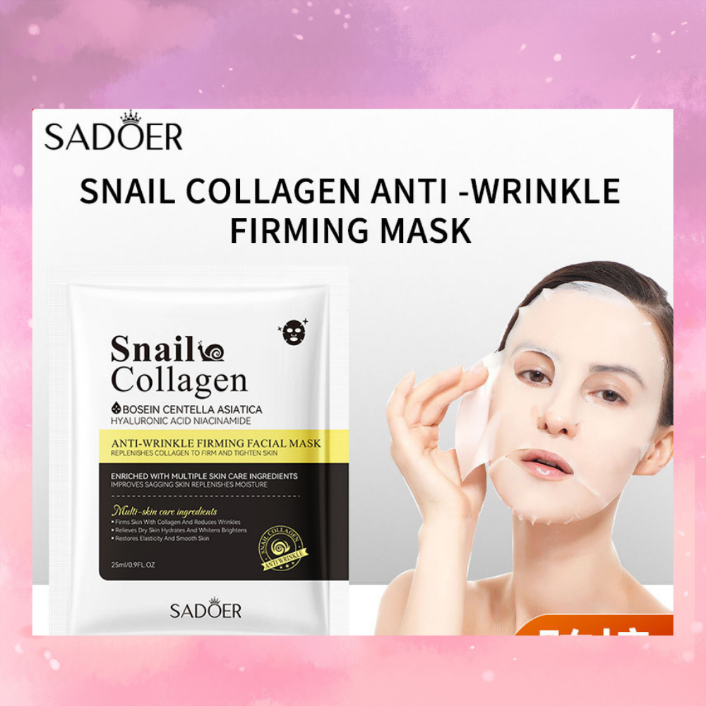 SADOER Mask Snail Collagen Essence Anti-Wrinkle Serum Moisturizing Improves Wrinkles Firms Skin ...