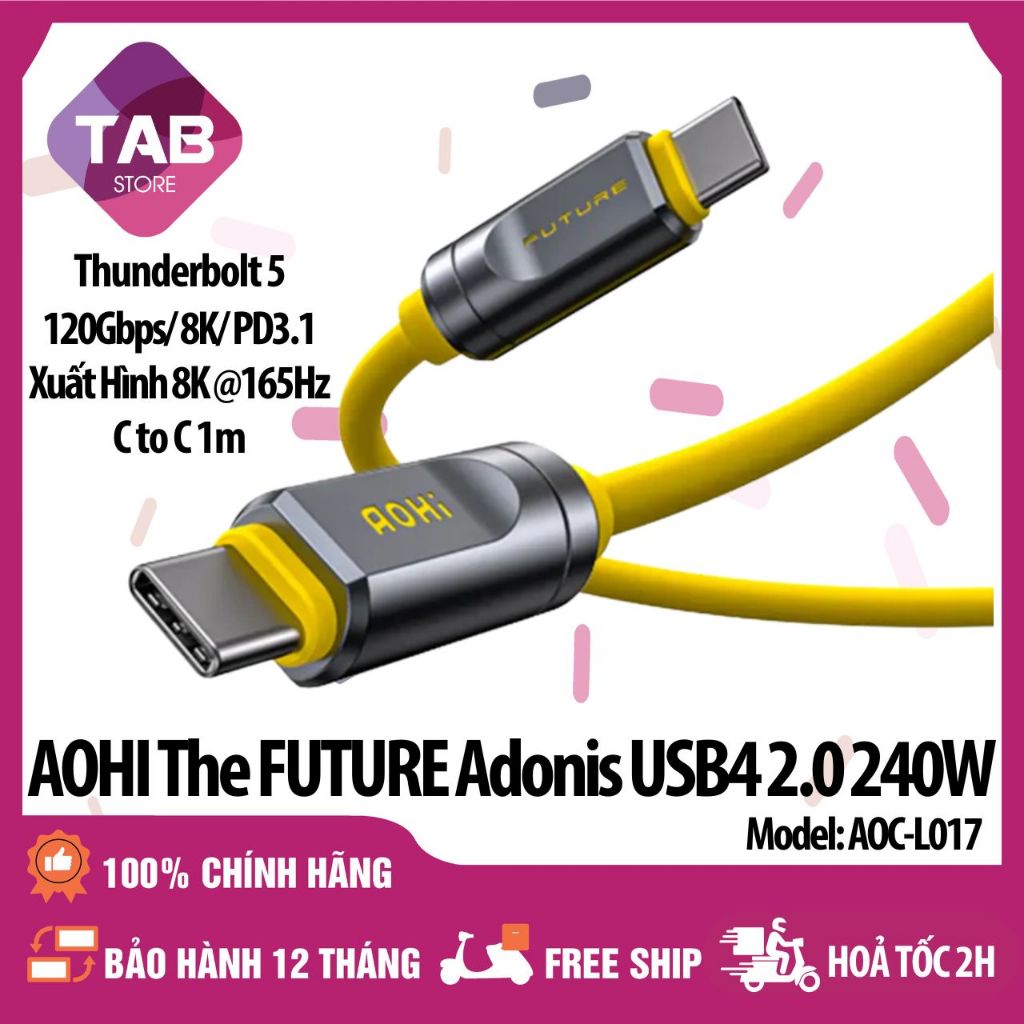 Aohi THE FUTURE C to C Adonis USB4 2.0 240w 120Gbps PD3.1/ Thunderbolt ...