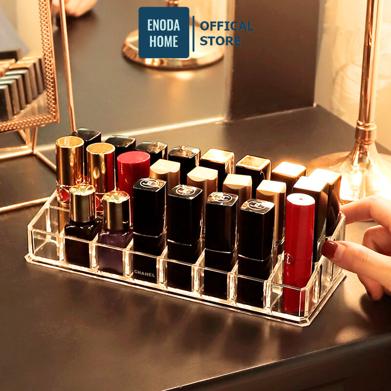 Transparent Divided Lipstick Tray, Mica Plastic Lipstick Box for Makeup ...