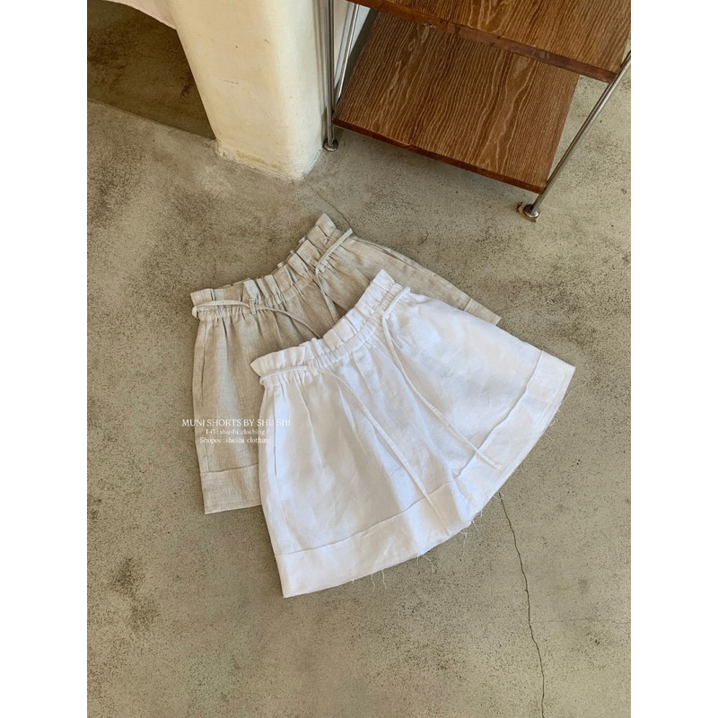 Muni Shorts | Shorts Premium Linen Folded Waist (original photo) High ...