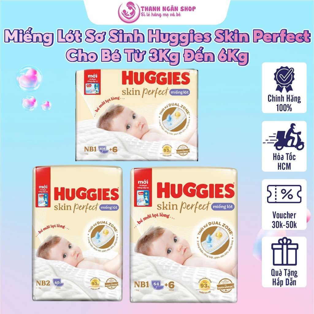 Huggies Skin Perfect Newborn Pads NB1-108+6/NB1-64+4/NB2-60+4 - Newborn ...