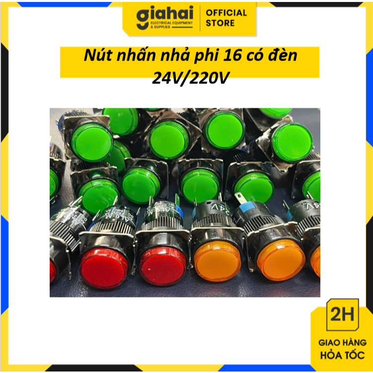 Release and hold push button 16 with light 24V/220V TBD43 | Shopee ...