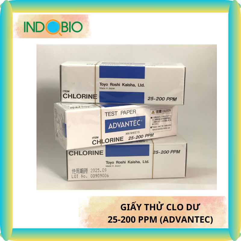 [GENUINE] CHLORINE (CLO) TEST PAPER 25-200 PPM ADVANTEC [INCLUDED CoA ...