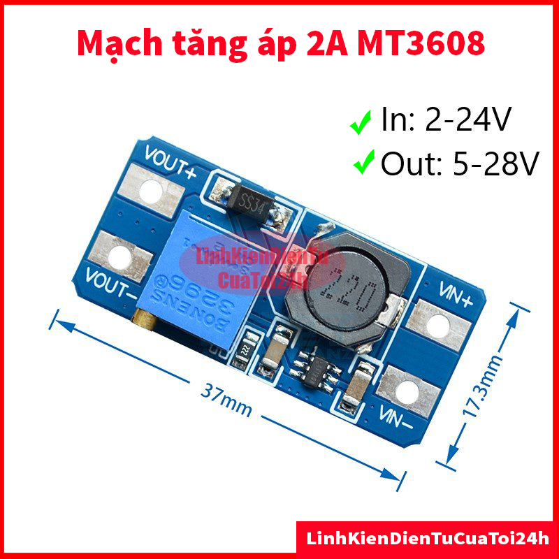Dc-dc Booster BOOST Circuit MT3608 2A Input Voltage 2V-24V Output 5V ...