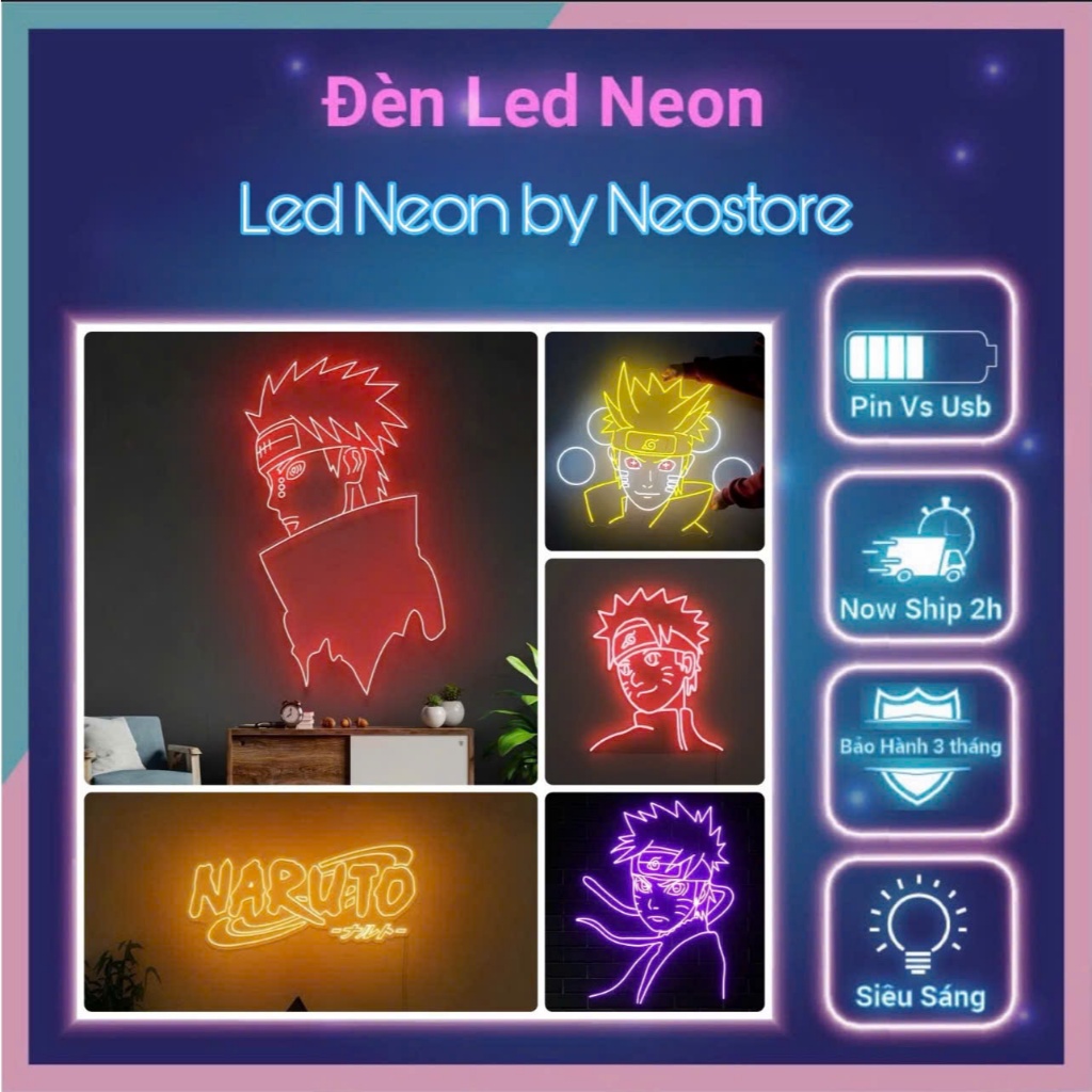 NARUTO pain nine-tailed LED Neon Decorative Light NARUTO Wall Mounted ...