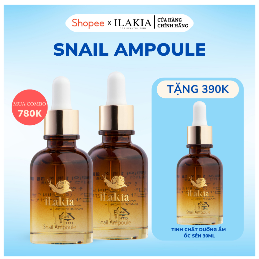 ILAKIA SNAIL Essence moisturizes, whitens, prevents acne, tightens ...