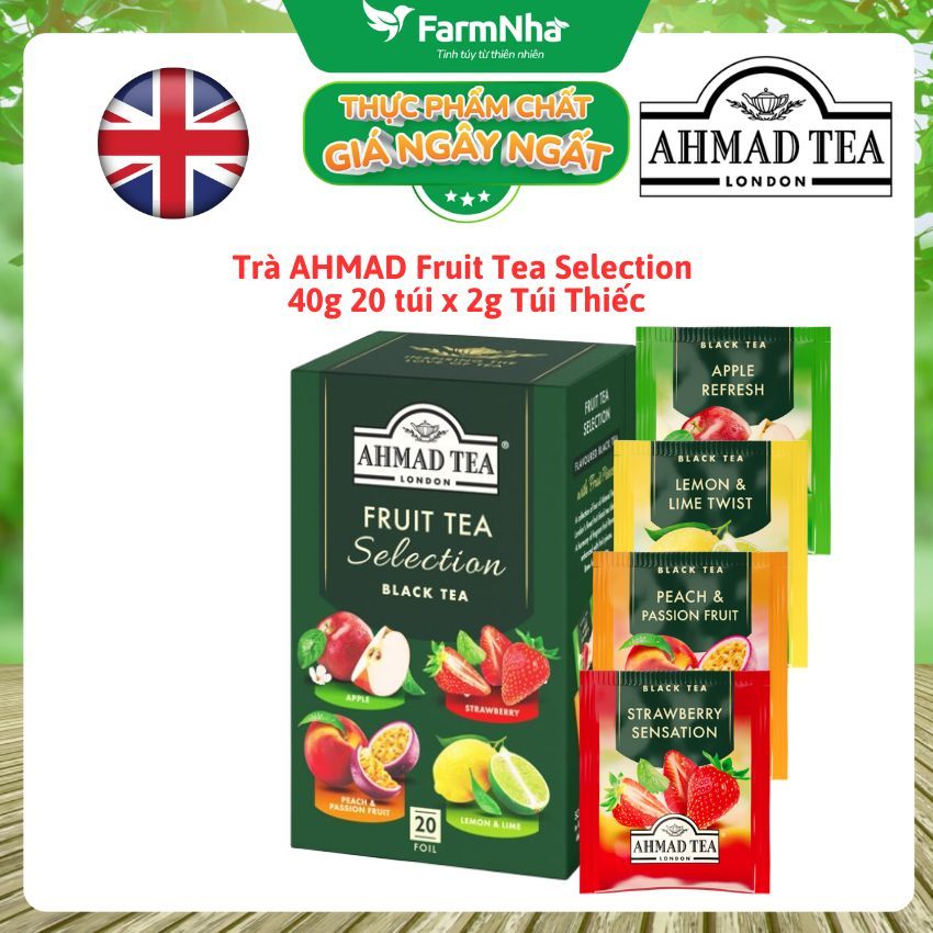 Ahmad Fruit Tea Selection 40g 20x2g Tin Bag – Fruit Flavored Black Tea ...