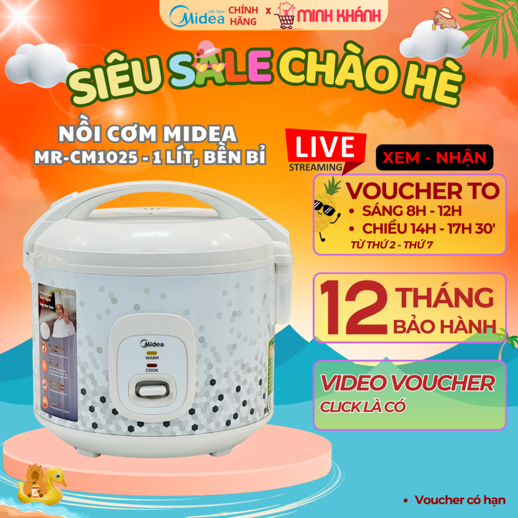 Midea MR-CM1025 1L rice cooker - Durable, lightweight, compact and ...