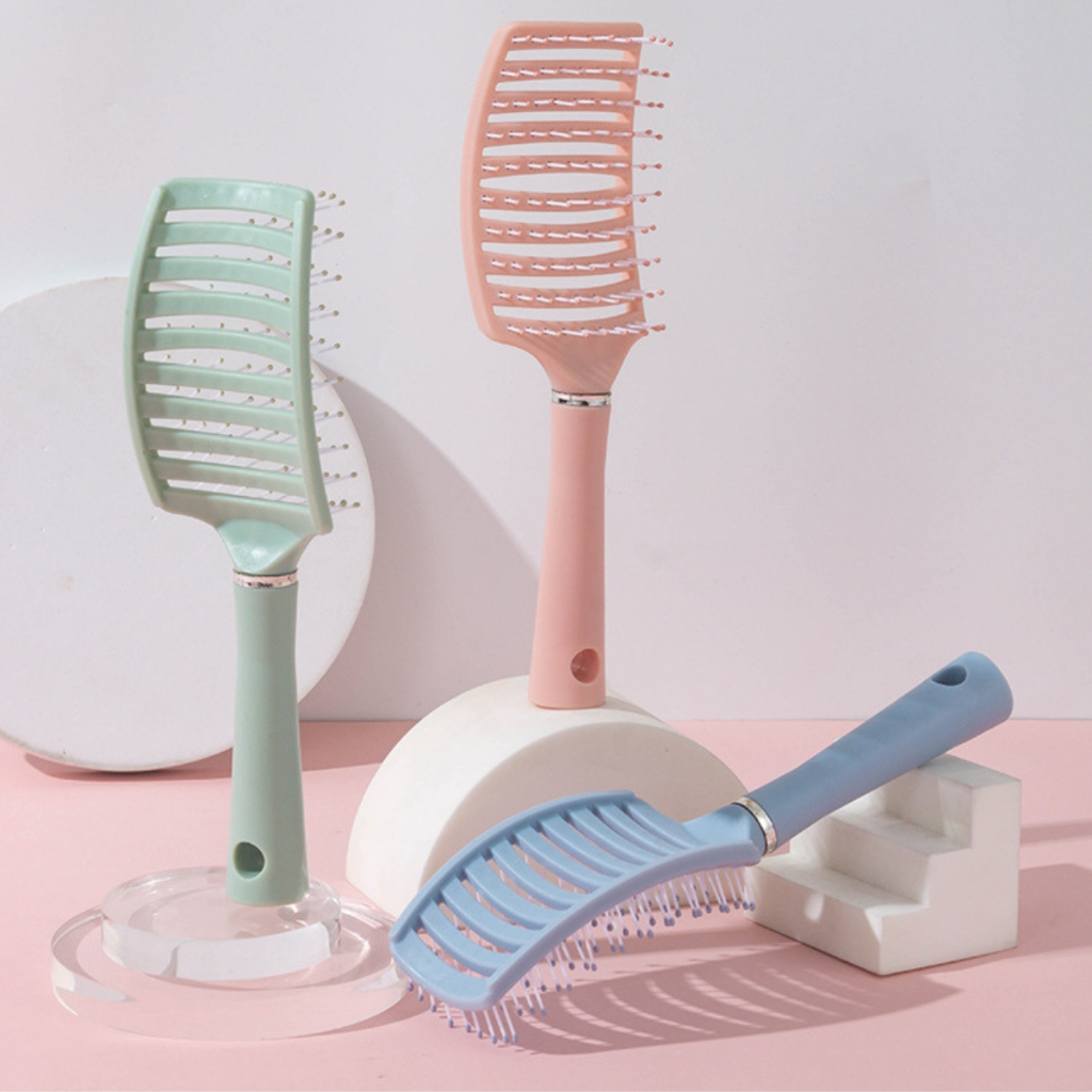 Multi-purpose semi-circular detangling comb, hair root volumizing comb ...