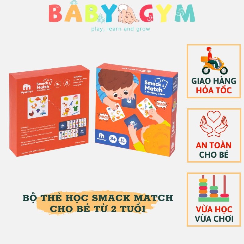 Set of learning cards for children from 3 years old BABYGYM Smack ...