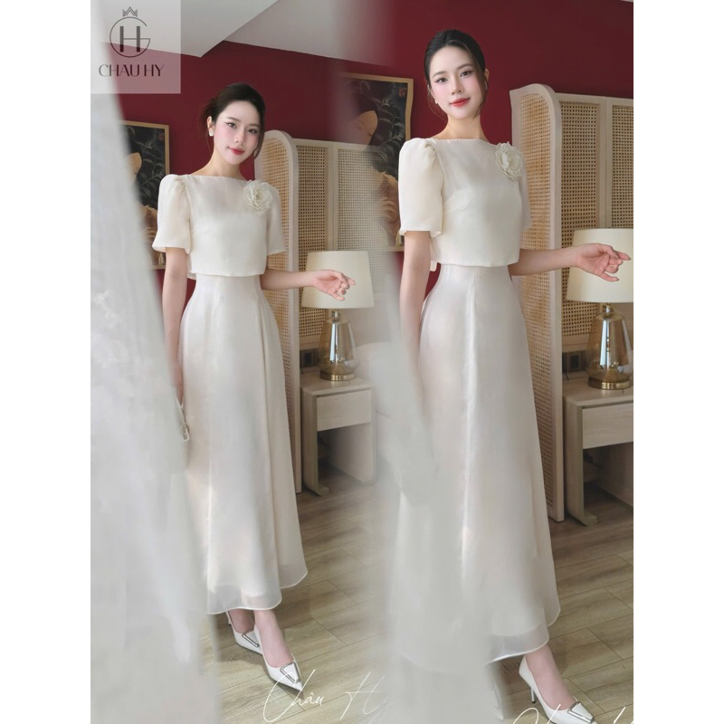 Cape dress with Chau Hy flower tag, Miss | Shopee Philippines