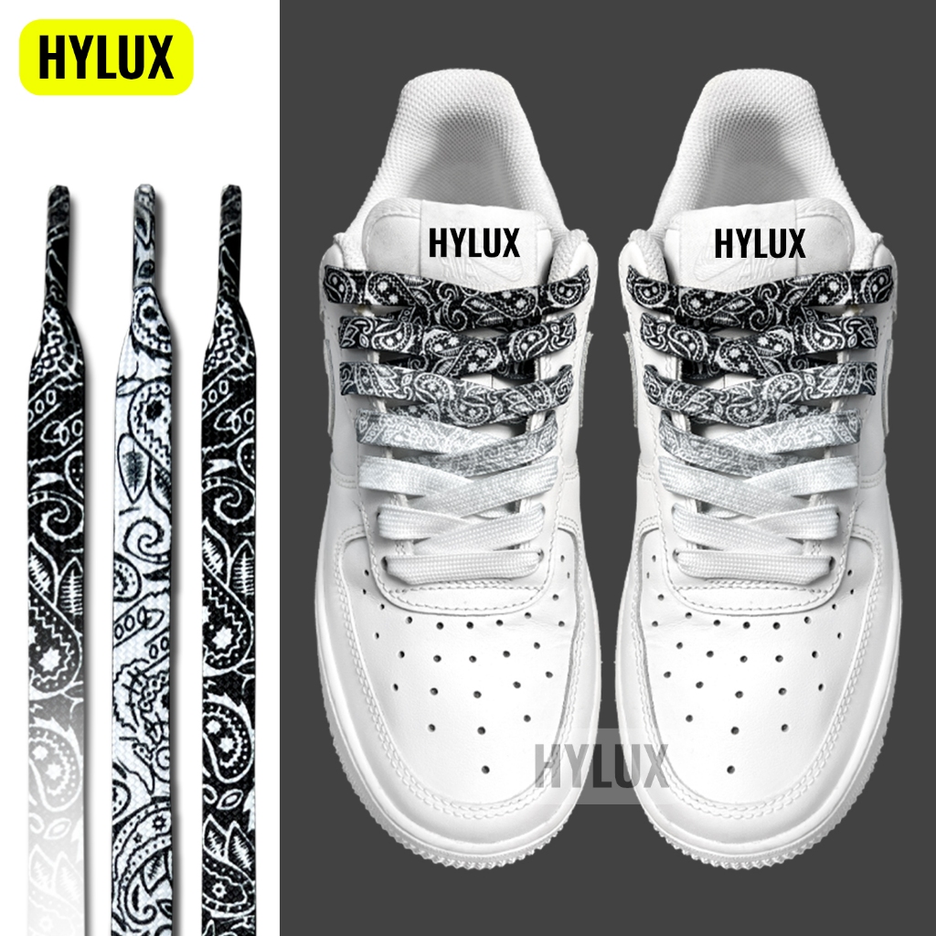 Premium Black and White Patterned Shoe Laces for All Shoe Models ...
