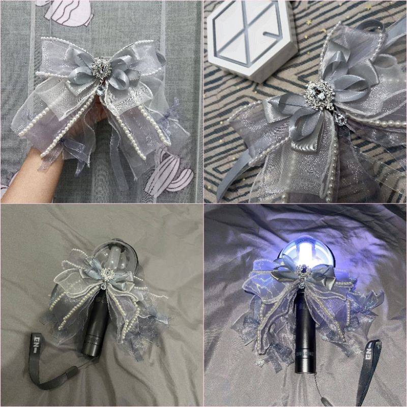 Unique luxurious gray ENHYPEN lightstick bow | Shopee Philippines