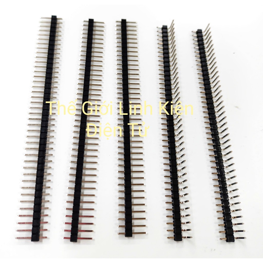 Combo of 5 Jump male single pin Header 1x40p legs (straight and curved ...