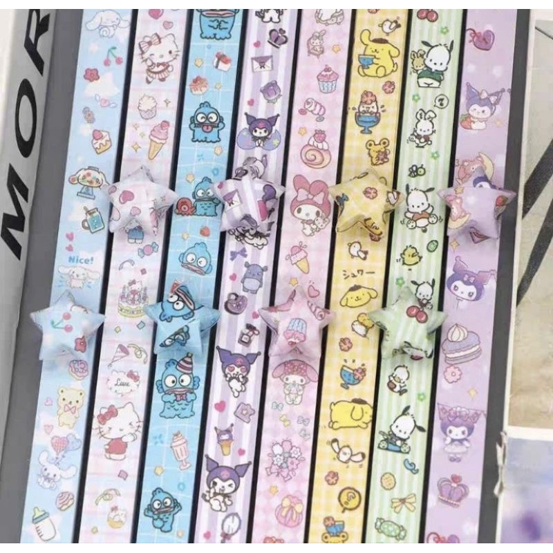 Small box of 132 star paper, cartoon star-shaped Origami paper, star ...