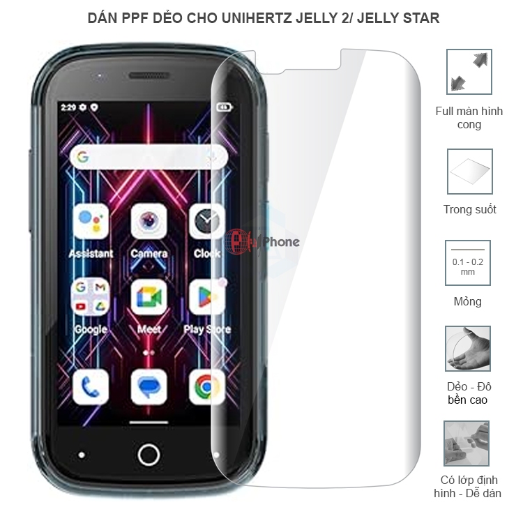 Thin PPF full screen clear and rough adhesive for Unihertz Jelly 2 ...