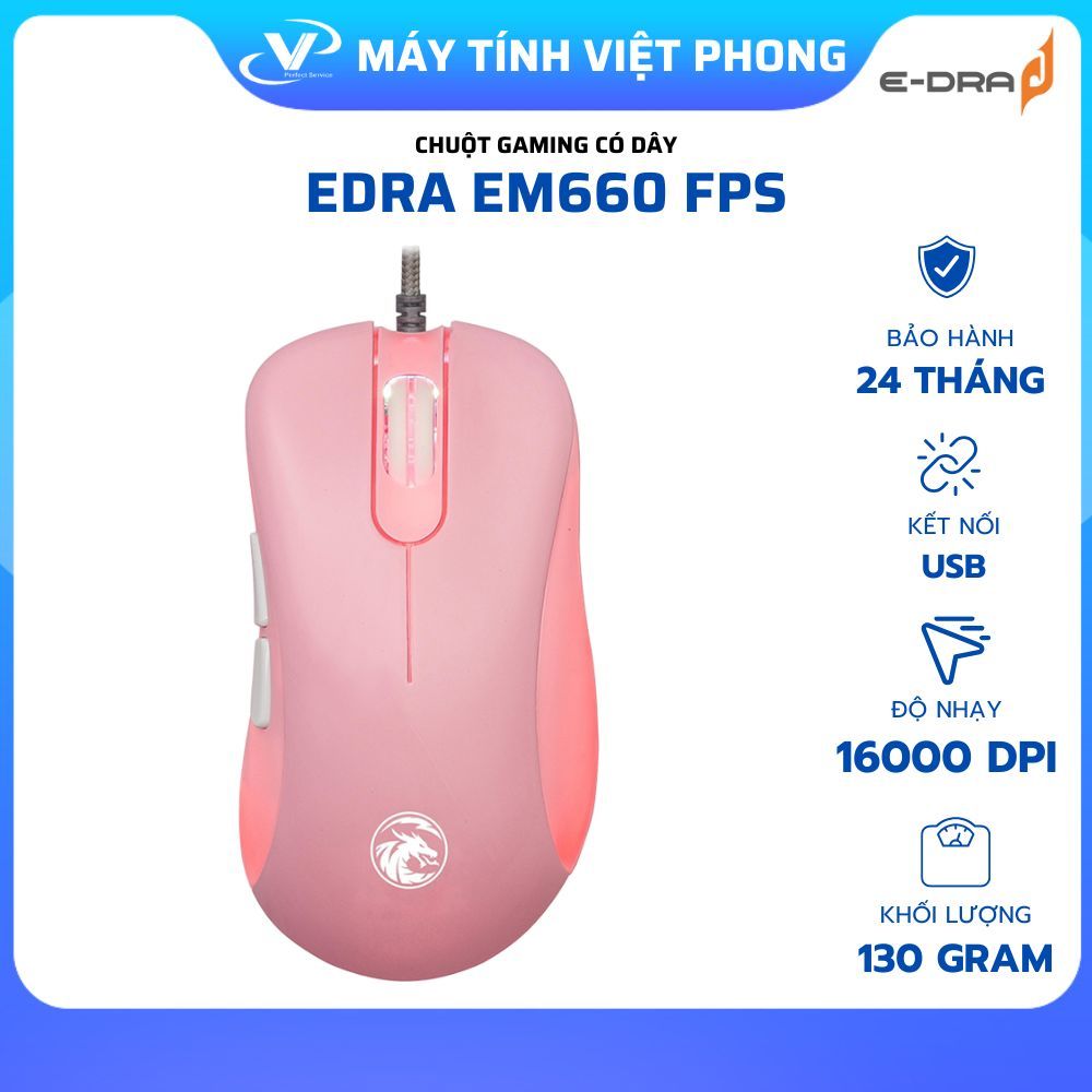 Edra EM660 FPS PRO WIRED GAMING MOUSE PINK - GENUINE | Shopee Philippines