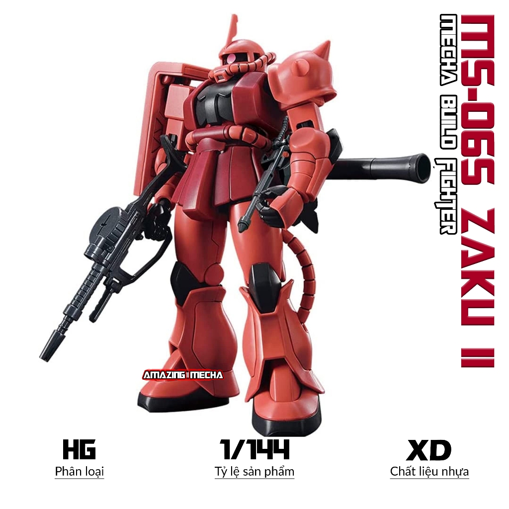 HG MS-06S Zaku II Red Model, 1/144 Mobile Suit, Plastic Assembly Toy ...