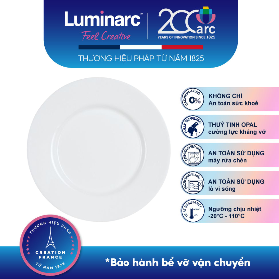 Set of 6 Luminarc Everyday Glass Plates | Shopee Philippines