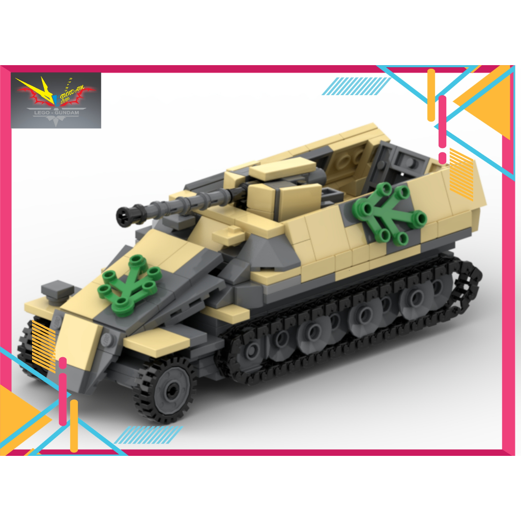 Moc Army WW2 SD KFZ Ausf D Assembly Toy With 7.5cm Pak 40 | Shopee ...