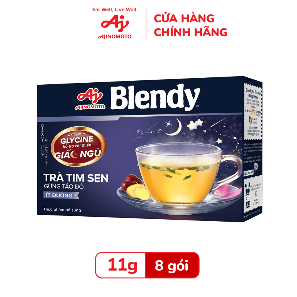 Blendy Lotus Heart Ginger Red Apple Tea 11g/Pack (1 Box of 8 Packets ...