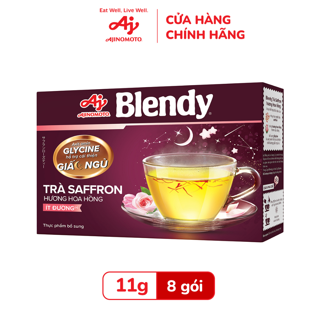 Blendy Rose Flavored Saffron Tea 11g/Pack (1 Box of 8 Packets) | Shopee ...