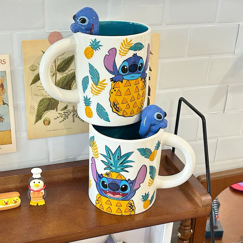 Stitch ceramic cup swings Stitch pineapple shaped cup | Shopee Philippines