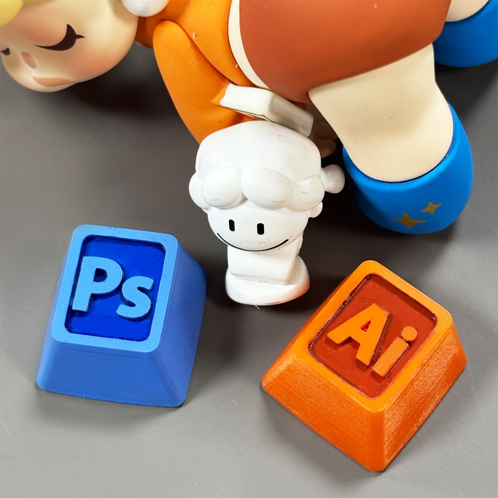 Keycap Adobe Photoshop and Adobe Illustrator - Graphic design keyboard ...
