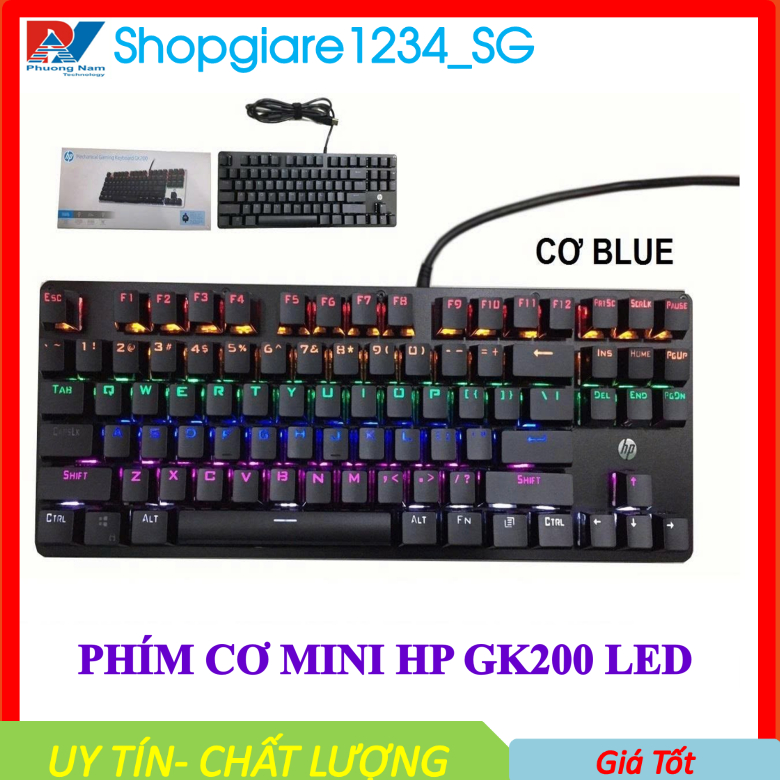 Hp GK200 /GK200S Mini Blue Switch Mechanical Keyboard Type 87 Rainbow ...