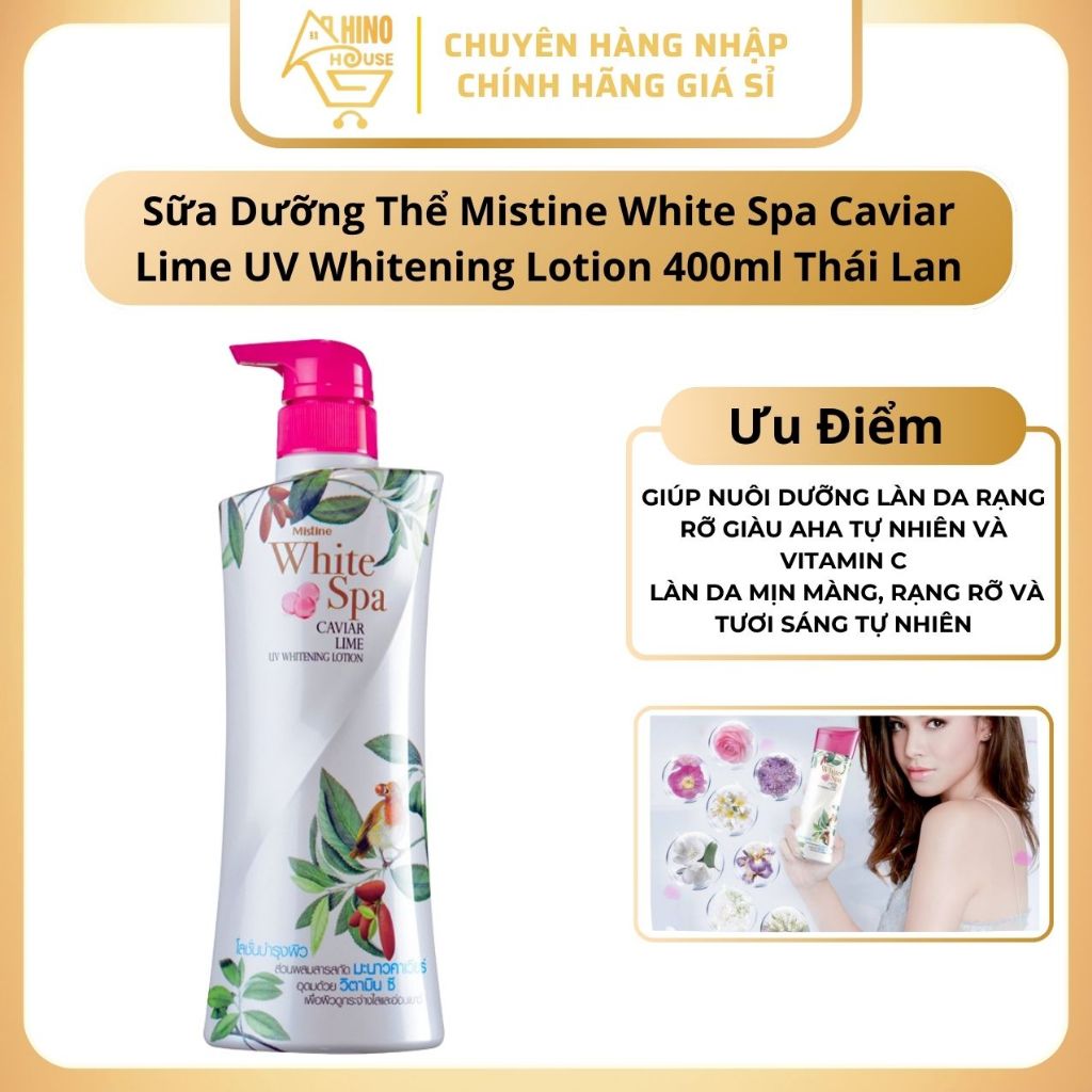 Mistine White Spa Caviar Lime UV Whitening Lotion 400ml Thailand - Hinohosue | Shopee Philippines