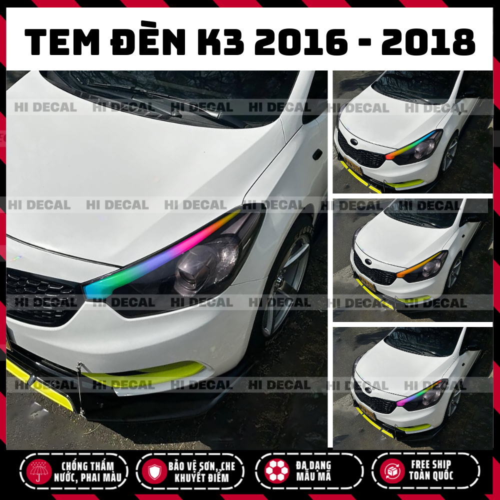 KIA K3 2012 - 2015 light sticker, color-changing decal for decorative ...