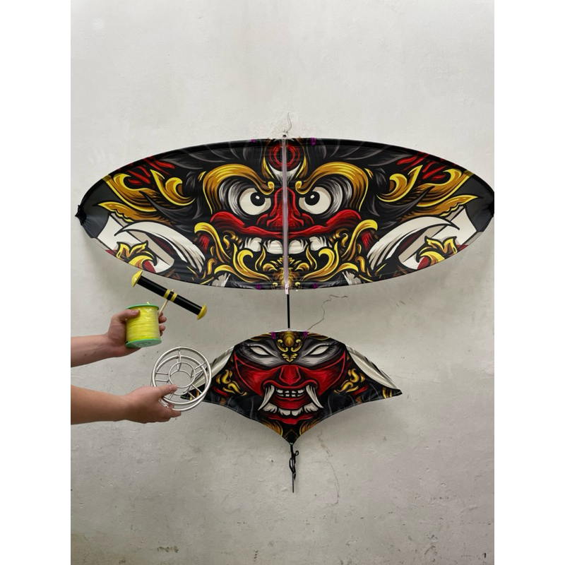 Cheap 1m7 devil face assembled kite Combo with carbon frame | Shopee ...