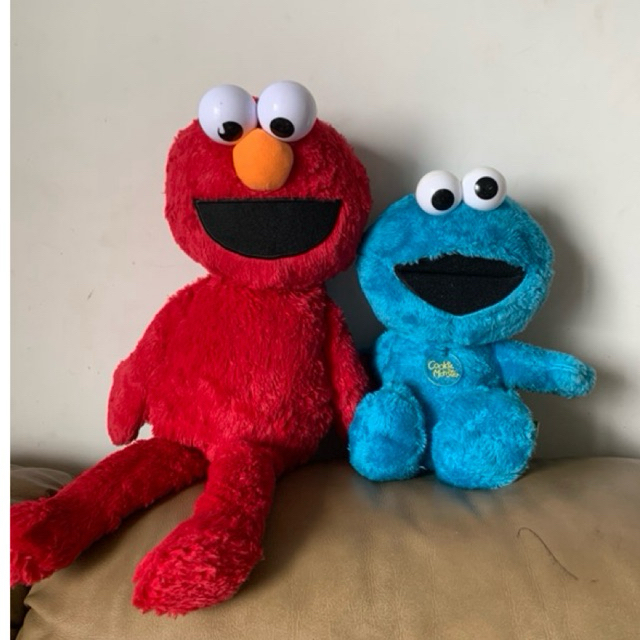 Elmo Bulging Eyes Teddy Bear - Cookie Monster Sesame Street - 2nd Hand ...