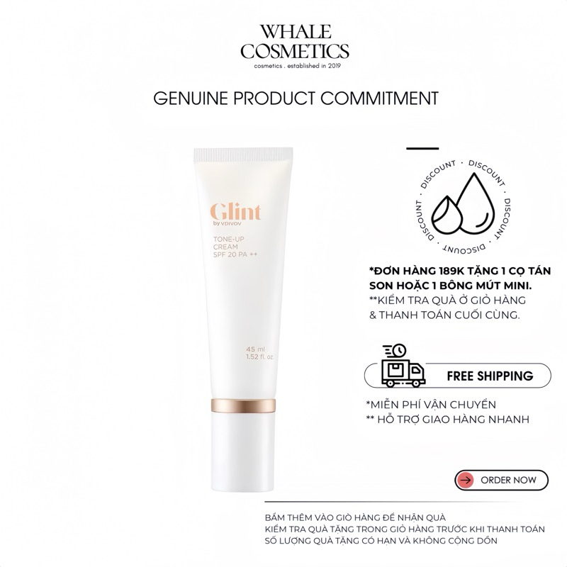 (Glint) Glint By Vdivov Tone-Up Cream SPF20 PA++ 45ml | Shopee Philippines