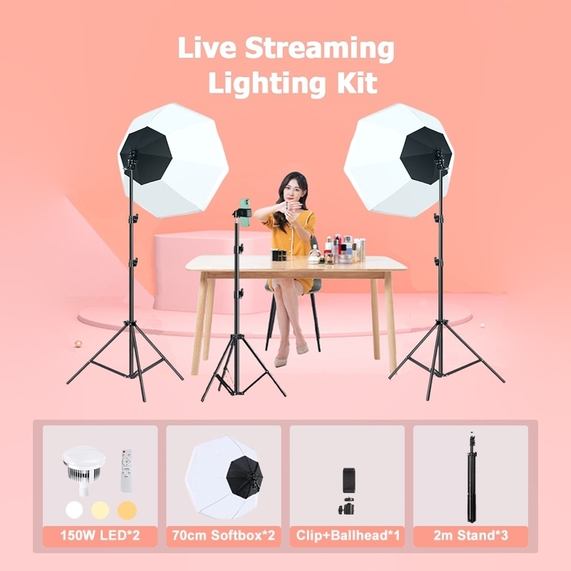 Softbox studio light for photography, lighting, livestream filming, online sales, professional ...
