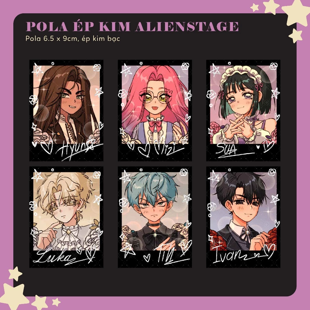 FULLSET Polaroid laminated 6.5x9cm Alien Stage TEA PARTY - free sticker ...