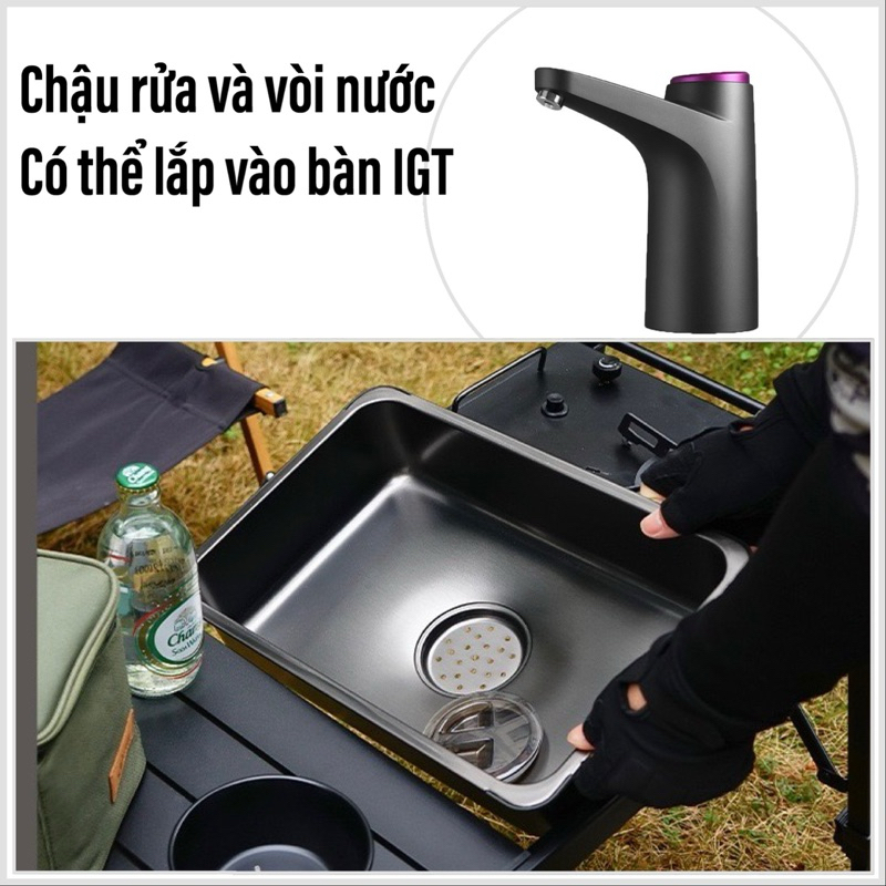 Genuine CLS IGT table-mounted camping sink + Electric camping faucet ...