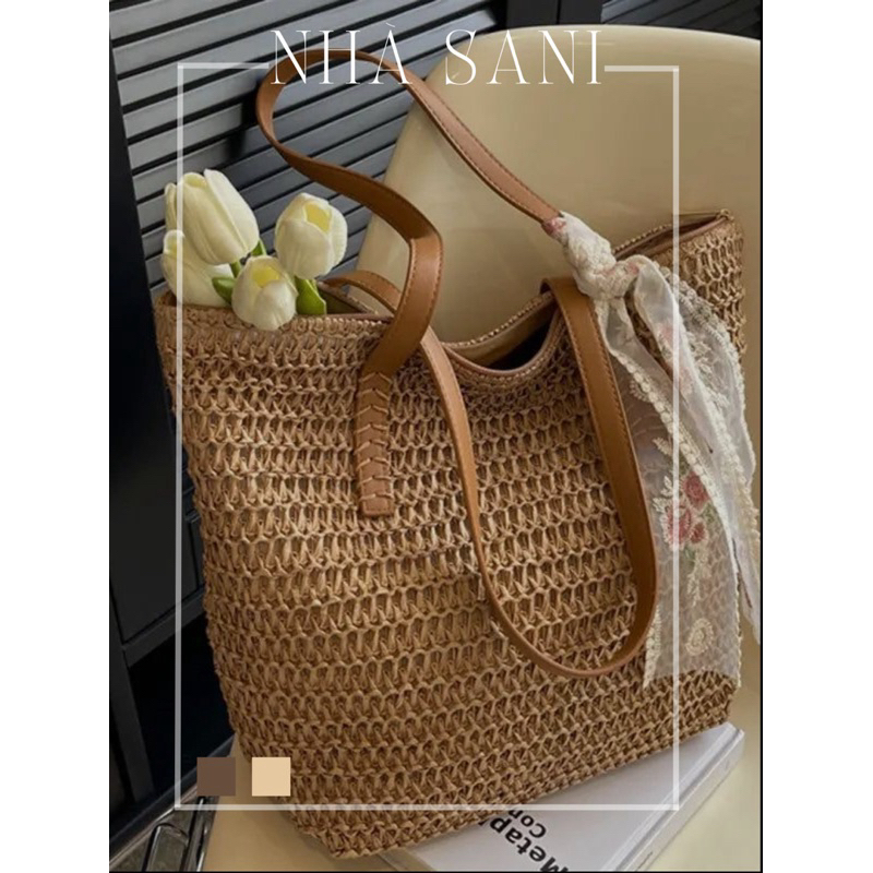 Basic style sedge tote shoulder Bag - Guangzhou product - Sani women's ...