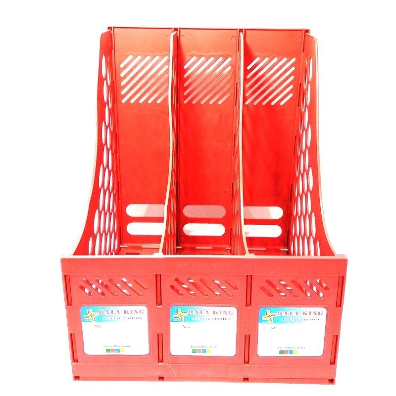 3 Compartment Plastic File Tray (Red) | Shopee Philippines
