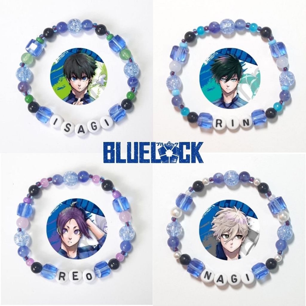 BLUE LOCK bracelet - handmade anime stretch stone bracelet with all ...