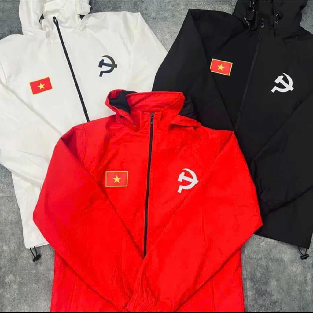 Waterproof Party flag double-layer windbreaker with reflective logo ...