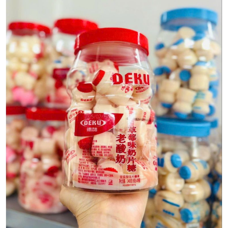 [30 small jars] Wholesale big box of DeKu Yogurt candy Hong Kong ...