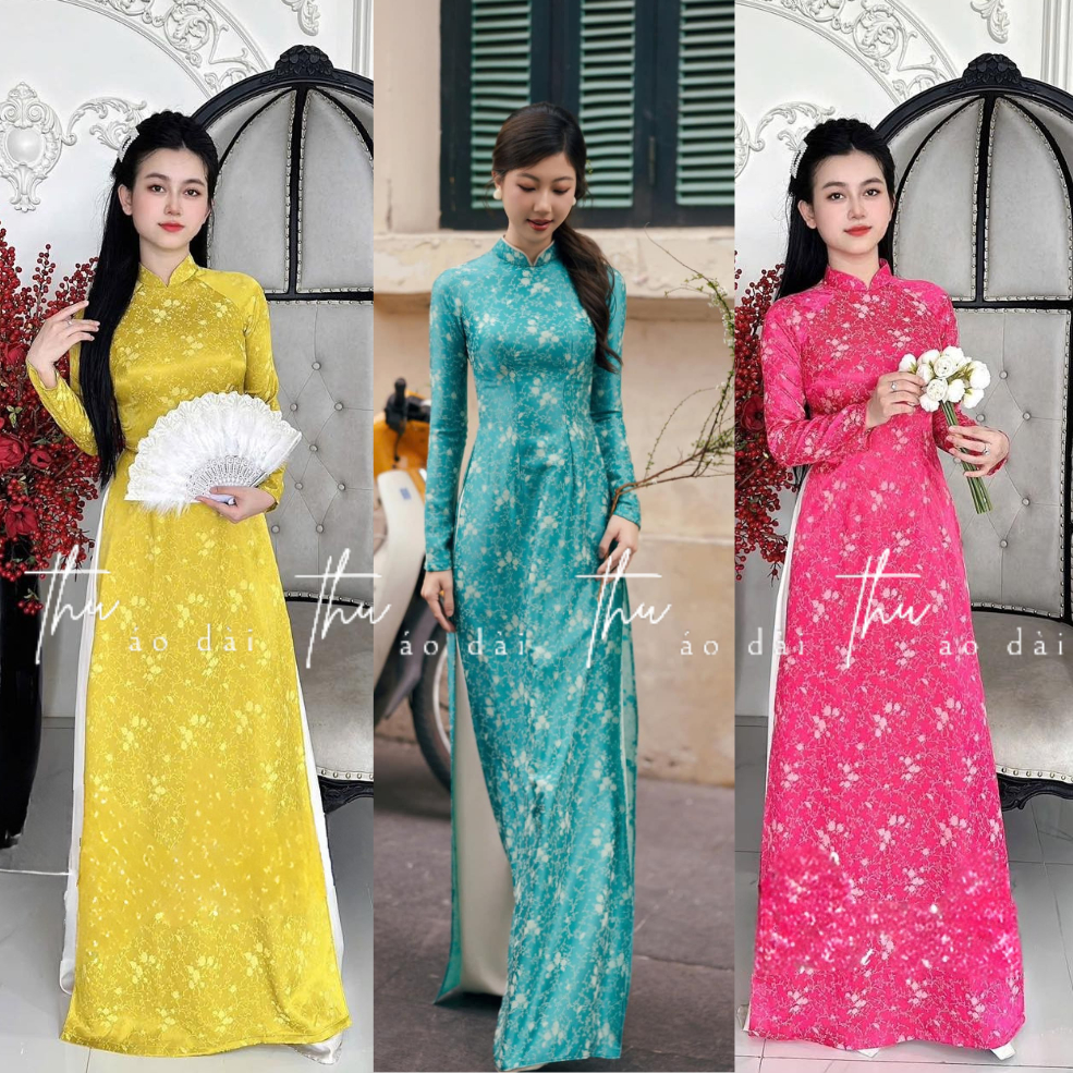 Traditional ao dai, high quality brocade material, ready-made, suitable ...