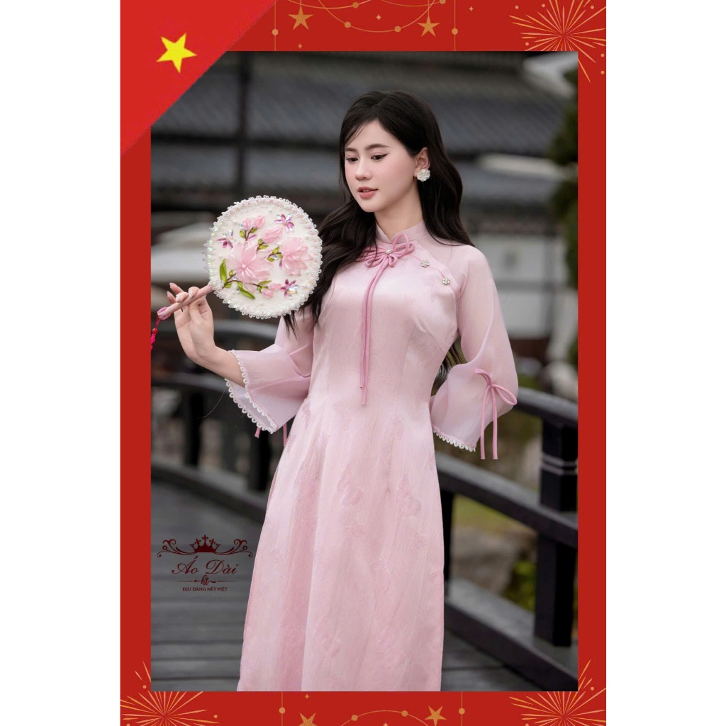 Dieu Vy modernized ao dai in pink color, newly designed ao dai for women to wear to go out and ...
