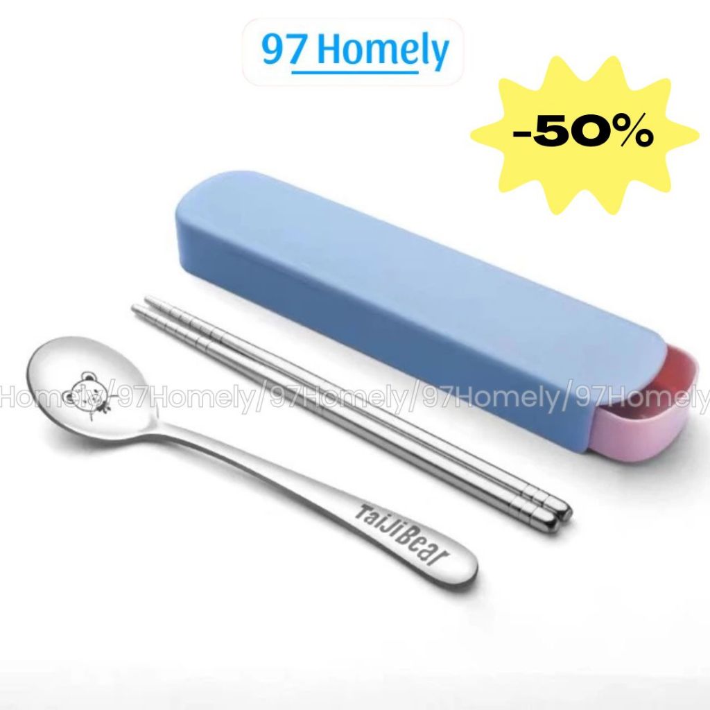 Pocket Chopsticks and Spoon Set (Free Box) to Carry to School and Work ...