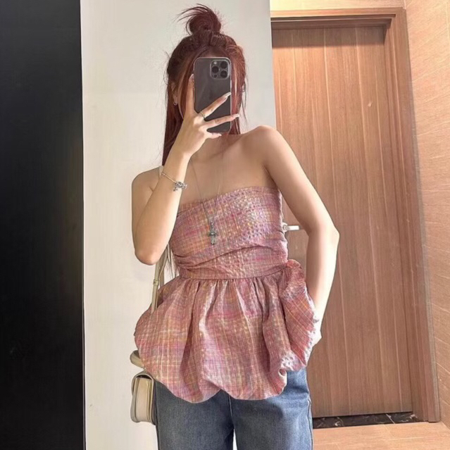 Babydoll Lady Banh Beo Shirt with Outstanding Patterns, Luxurious ...