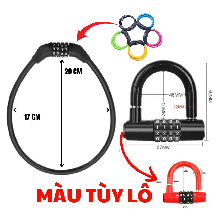(U-SHAPED LOCK WITH CUSTOM COLOR) Set of 2 locks including U-shaped ...