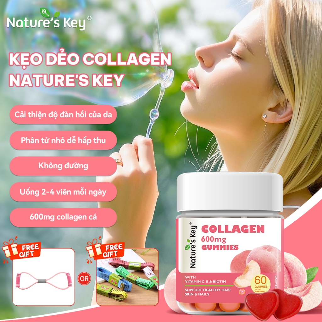 Nature'S Key Collagen Gummies Combination 3 Bottles 180 Tablets 600mg ...