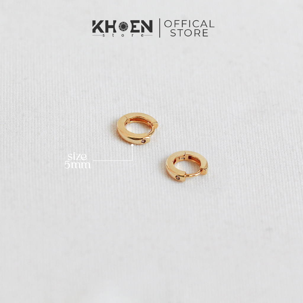 (1 Piece) Gold and Silver Round Earrings with 1 5mm stone bead - Alloy ...